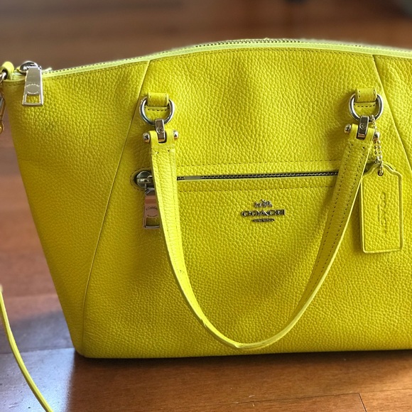 Bags | Coach Yellow Satchel Bag | Poshmark